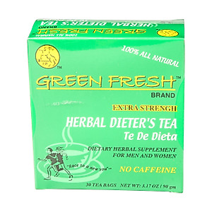 Green Fresh Extra Strength Herbal Dieters Tea (30 Count), 2.11 Ounces