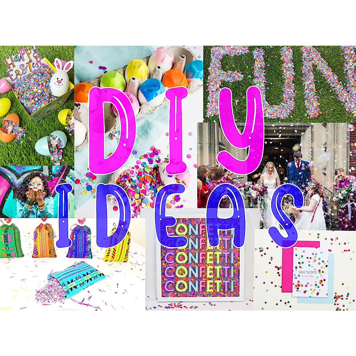 Festive Mexican Paper Confetti Bag- 10oz/285gr. Perfect for Birthday Parties, Pinata filler, Easter Eggs (cascarones), Wedding Toss, Fiesta Party Decor, Cinco de Mayo and much more!