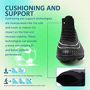 Soccer Cleats Mens Women Football Cleats for Big Boy Indoor Soccer Shoes Tacos de Futbol para Hombre Zapatos de Futbol para Hombre High Top Football Shoes Youth Futsal Shoes Football Boots TF
