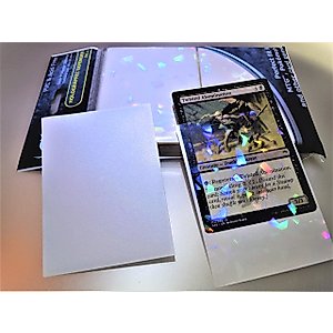 N E W Professional Holographic Matte White 100 Pack Card Deck Protector Sleeves Precise Fit for MTG and More!