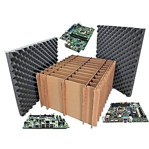 Tek Source Solutions Universal Motherboard Shipping & Storage Box Kit – Slotted Moving Boxes with Trays, Protective Corrugated Cardboard Packing Boxes, Foam Shock Protection Shell, Pack of 1