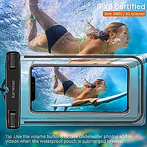 Karvense Waterproof Phone Pouch Case, 2 Pack Waterproof Cell Phone Holder/Bag for iPhone, Samsung Galaxy,Pixel, Moto, Universal Dry Bag for Vocation, Beach, Pool, Shower, Rafting, Kayaking, Snorkeling