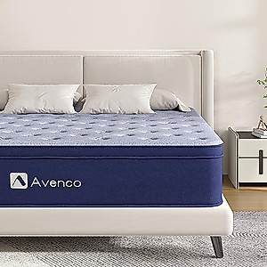 Avenco Cal King Mattress, 12 Inch Hybrid Cal King Mattress in a Box for Pressure Relief & Sound Sleep, Individually Wrapped Pocket Coils Innerspring Mattress for Motion Isolation, Medium Firm Mattress