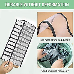 ABC life 3Pcs Underwear Drawer Organizer Set, Foldable Sock Bra Underpants Organizer Drawer Divider, Washable Closet Cabinet Storage Boxes for Clothes, Stockings, Ties and Bras (6+7+11 Grid, Grey)