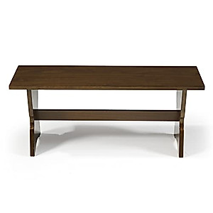 Linon Shipley Backless Nook, Walnut