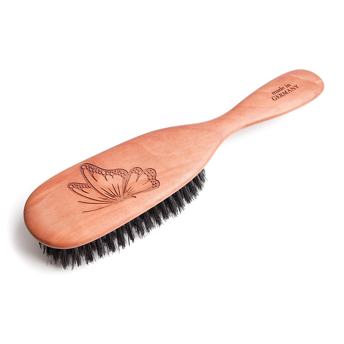 100% Natural Boar Bristle Hairbrush for Healthy Hair - Gentle Care, Made in Germany
