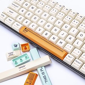 Tokey 144 Keys Set XDA Profile Custom Keycaps PBT Dye Sublimation ANSI Layout Keycaps Set for Gateron Kailh Cherry MX Switches Mechanical Gaming Keyboards (Plastic Theme)