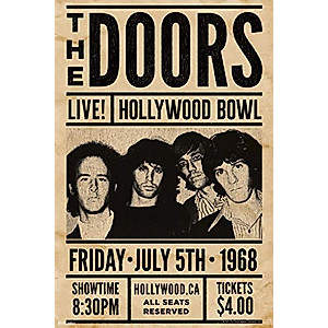 Pyramid America The Doors Live at Hollywood Bowl Jim Morrison Classic Rock Music Band Retro Vintage Cool Wall Decor Art Print Poster 24x36
