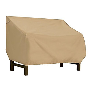 Classic Accessories Terrazzo Water-Resistant 75 Inch Patio Bench/Loveseat Cover, Patio Furniture Covers,Sand