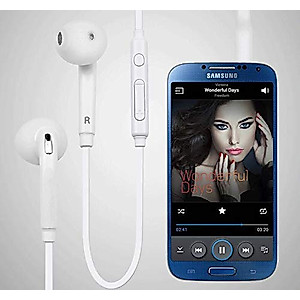 Aux Headphones/Earphones/Earbuds, (2 Pack) 3.5mm Aux Wired in-Ear Headphones with Mic and Remote Control Compatible with Galaxy S9 S8 S7 S6 S5 Edge + Note 5 6 7 8 9 and More Android Devices-White