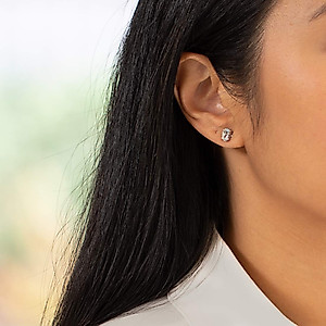 Peora Solid 14K Yellow Gold Aquamarine Earrings for Women, Genuine Gemstone Birthstone Solitaire Studs, Hypoallergenic 7x5mm Oval Shape, 1.25 Carats total, Friction Back