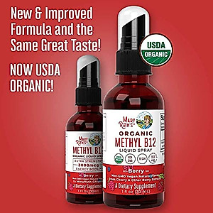 MaryRuth Organics Vitamin B12 Spray & Elderberry Gummies for Immune Support (Cherry) Bundle Liquid Spray for Nerve Function & Energy Boost | Organic Ingredients for Adults & Kids with Echinacea,