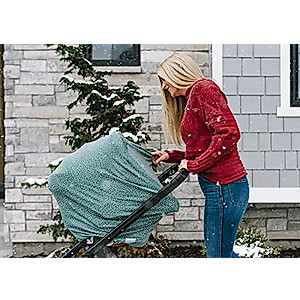 Baby Car Seat Cover Canopy and Nursing Cover Multi-Use Stretchy 5 in 1 Gift "Juniper" by Copper Pearl