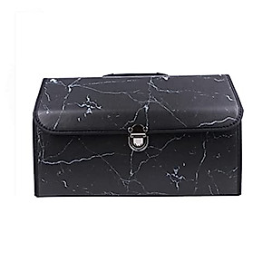 GFDFD Marbling Pattern Car Storage Box Trunk PU Folding Car Organizer Box Stowing Tidying Auto Interior Accessories (Color : D, Size : L)