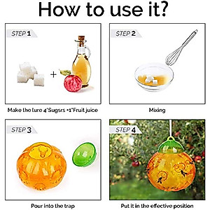 ASPECTEK Wasp Trap Catcher - Honey Bee Trap, Insect Catcher, Wasp Trap, Bee Trap, Hornet Outdoor Wasp Deterrent Killer, 2 Pack