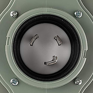 Halotronics Indoor/Outdoor 3-Prong Generator Power Inlet Box 30-Amp L5-30, 125V - Illuminated Clamshell - Latest Model