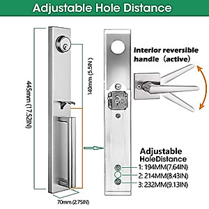 NEWBANG Silver Entry Door Lever Handleset Square Solid Single Lock Set for Front & Entrance Door with Satin Nickel Finished,MDHST2016SN-BR