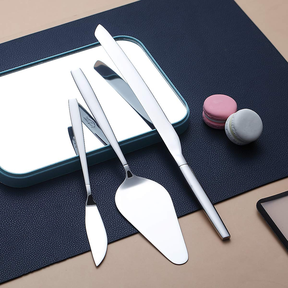 Silverware Serving Set 10 Pieces, Berglander Stainless Steel Flatware Serving Set, Serving Spoon, Silver Serving Utensil, Anti Rust(10 Pieces)