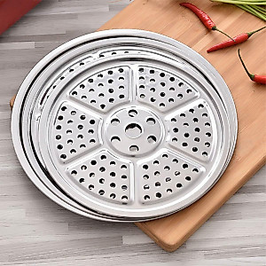 ECYC Ltd 14" Round Stainless Steel Steamer Rack Steam Tray Stand, Pressure Cooker Canner Rack Canning Steamer Rack Pot Steamer Insert Rack Steamer Plates with Holes for Kitchen Cooking