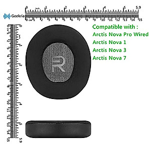 Geekria Sport Cooling-Gel Replacement Ear Pads for SteelSeries Arctis Nova Pro Wired, Arctis Nova 1, Arctis Nova 3, Arctis Nova 7 Headset Earpads, Ear Cups Cover Repair Parts (Black)