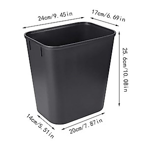 KELINFONG Bathroom Trash Can,2.5 Gallons Black Plastic Trashcans for Kitchens,Narrow Spaces Trash Bin Garbage Bin Waste Basket,Fits Under Desk Bedroom,Dorm,Outdoor,Office,Living Room,Bathroom,Kitchen