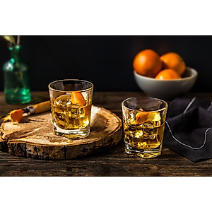 JoyJolt Carina Crystal Whiskey Glasses, Old Fashioned Whiskey Glass 8.4 Ounce, Ultra Clear Crystal Scotch Glass for Bourbon and Liquor Set Of 2 crystal Glassware