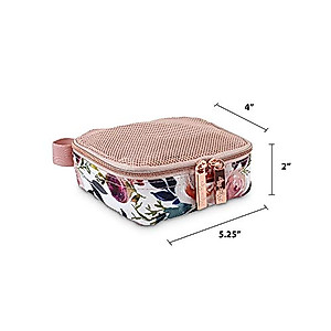 Itzy Ritzy Packing Cubes for Travel – Set of 3 Packing Cubes or Travel Organizers; Each Travel Cube Features a Mesh Top, Double Zippers and a Fabric Handle (Blush Floral)