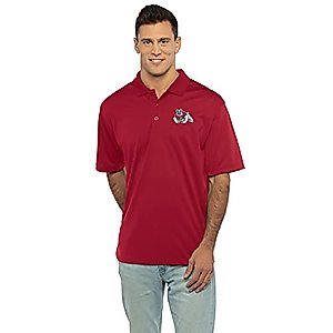 Vantage Men's Collegiate Premium Moisture Wicking Team Color Icon Polo, Fresno State Bulldogs, Large