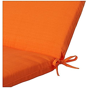 Pillow Perfect Pompeii Solid Indoor/Outdoor Patio Chaise Lounge Cushion Plush Fiber Fill, Weather and Fade Resistant, 72.5" x 21", Orange