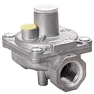 1/2'' NPT Gas Regulator, LPG Natural Gas Pressure Regulator Inlet Pressure: 1/2" PSI (3.5KPa) Outlet Pressure: LPG 10" W. C & NG 5" W. C for Gas Pressure Regulator with Gas Line Thread Tape