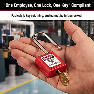 Master Lock 410RED Lockout Tagout Safety Padlock with Key