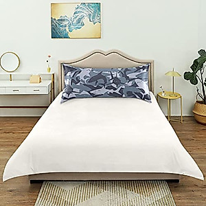 Sharks Camo Pillow Covers Silk Pillowcase for Hair and Skin Breathable & Silky Soft Satin Pillowcase Standard Size Pillow Case for Bedroom Bed Women Boys Girls (20x26 Inch)