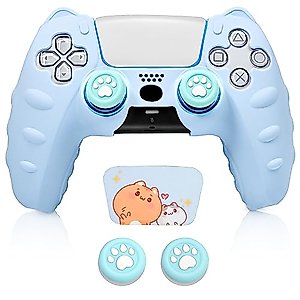 dnidhfie Controller Skin for Playstation 5 Anti-Slip Silicone Cover Skin Protective Cover Case, DualSense Wireless Controller,Non-Slip Studded Silicone Gel Grip Protective Cover Case