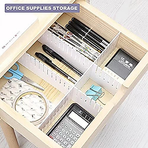 Drawer Dividers Adjustable Organizer 32Pcs - Suitable for Socks,Underwear,Makeup,Tidy Kitchen, Bedroom,White Dresser