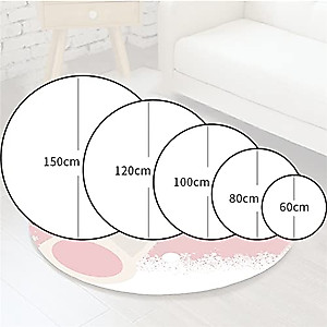 PBTMCD Vikings 3D Print Pattern Area Rug Round Floor Protection Mat, Living Room Carpet Floor Mats Anti-Skid Backing Home Decorate Carpet Doormat Chair Cushion,Viking Compass,160x160cm