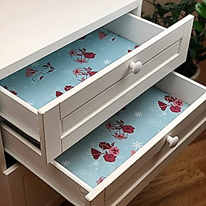 Scentennials Poppy Delight Scented Drawer Liners - (16.5 x 22 Inch) Poppy Floral Print - Premium Quality Shelf Liner Sheets - Ideal for Kitchen, Drawer & Closet, Non-Adhesive Design