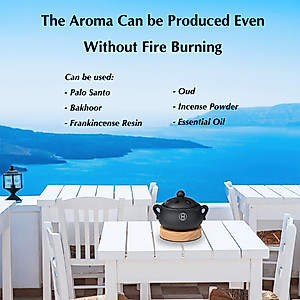 ZhengLong Electric Incense Burner with Timer, Frankincense Resin Burner, Oud Bakhoor Burner, Charcoal Free Quick How-to, Made Easy, No Open Flame, Eliminate Fire Hazards, Safer