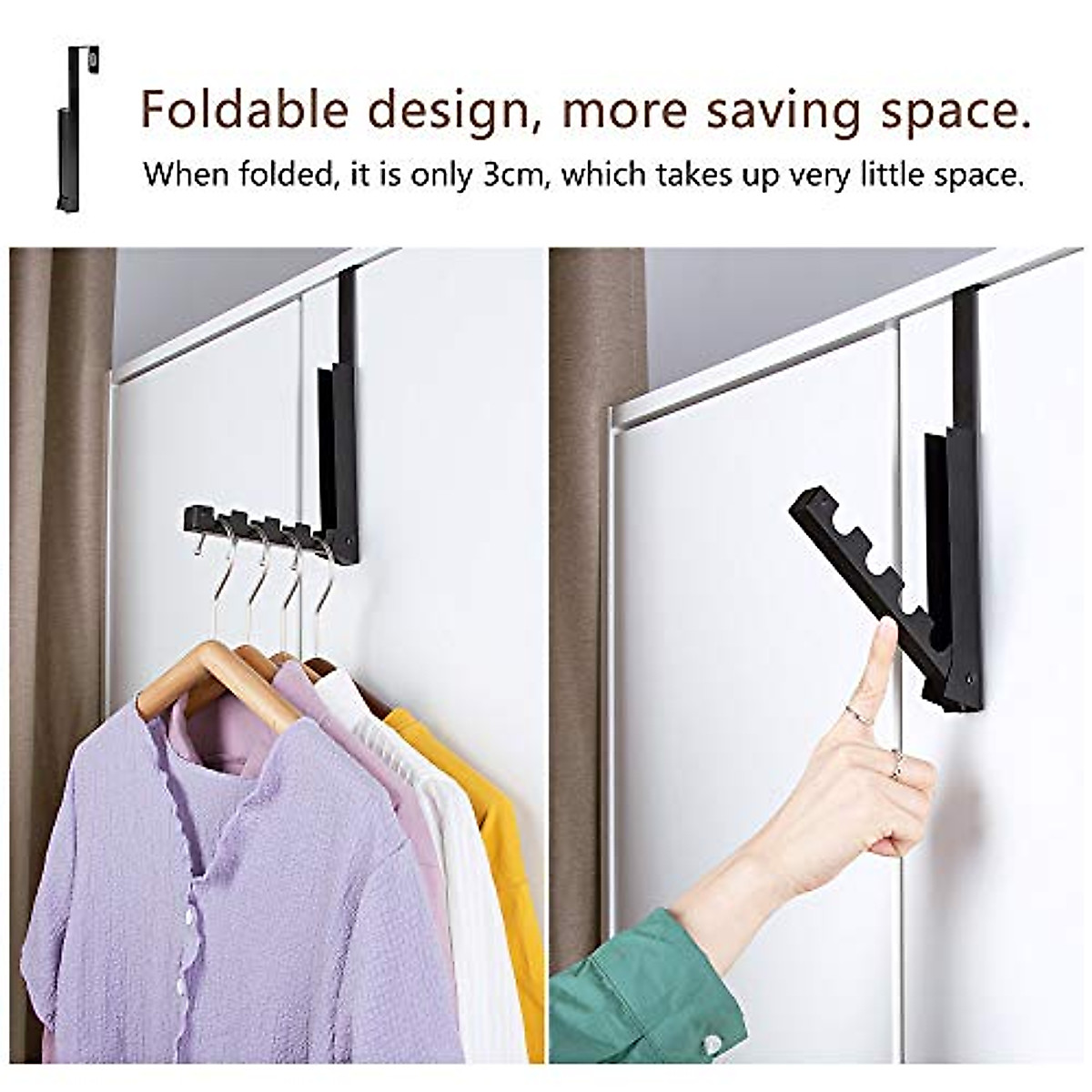 Home Over The Door 4 Hooks - Folding Hanging Coat Rack Organizer