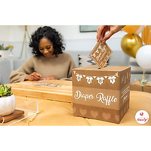 Party Hearty Baby Shower Games for Girl or Boy, 50 Diaper Raffle Tickets, Diaper Raffle Ticket Cards Box, Baby Shower Decorations, Raffle Prizes, Baby Shower Ideas