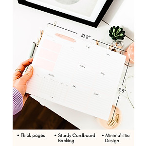 Weekly Planner Pad Tear Off – 52 Undated Weekly Sheets Daily To Do List Notepad, Habit Tracker, Academic Planner Notebook, Daily Work Planner - Full Year Productivity Planner 10.1 x 7.7’’