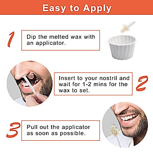 ANREACHO Nose & Ear Hair Wax Kit for Men & Women, 100g Wax with 20 Applicators, Safe Home Grooming Solution for Painless 15-20 Time Usage