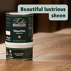 Rubio Monocoat SheenPlus 208 ft² | 0% VOC Satin Look Sheen Enhancer & Wood Finish for Interior Surfaces, Furniture, Floors, Countertops & Tables Finished with Oil Plus 2C | 130 ml