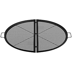 VEVOR Fire Pit Cooking Grill Grate 36 Inch, Foldable Round Cooking Rack, Heavy Duty X-Marks Campfire BBQ Grill with Portable Handle & Support Wire for Outdoor Picnic Party & Gathering, Black