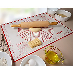 Silicone Baking Mat with Measurements 17 x 25 Inch, Food-Grade Non-Stick Pastry Rolling Sheet