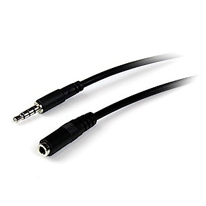 StarTech.com 1m 3.5mm 4 Position TRRS Headset Extension Cable & StarTech.com Headset Adapter, Microphone and Headphone Splitter - Black