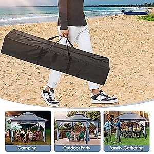 Winkalon 13'x 13' Pop Up Gazebo with Mosquito Netting, Outdoor Gazebo Waterproof Canopy Tent with Double Roof Tops and 169 Square Feet of Shade for Patio, Group Gatherings, Camping Shelter (Grey)