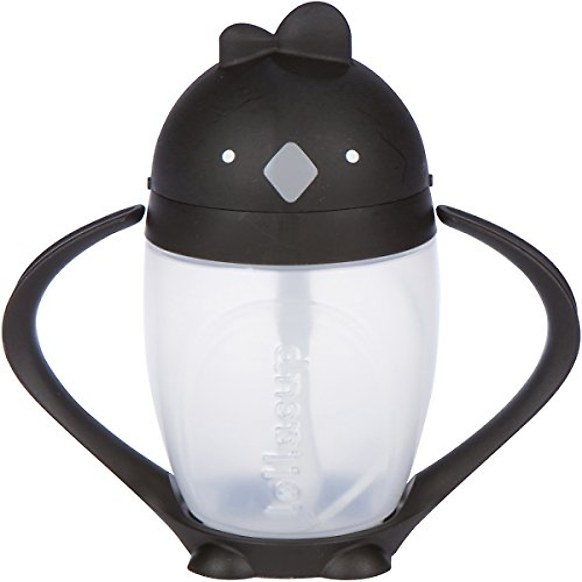 Lollaland Weighted Straw Sippy Cup for Baby:MADE IN USA - Transition Kids, Infant & Toddler Sippy Cup (6 months - 9 months) | Shark Tank Products | Lollacup (Chic Black) w/ Straw Replacement Pack