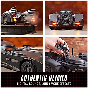 DC Comics, Official 1989 Batmobile RC, Exclusive Batman Figure, Limited Edition Collector's Item, Smoke Effects, Batcave Chargeable Base, Ages 14+