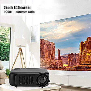 Mini Projector,Pocket Video Projector MAX Support 1080P,Portable Pico Video Projector for Children Present, Video TV Movie, Party Game,Outdoor Entertainment (black)