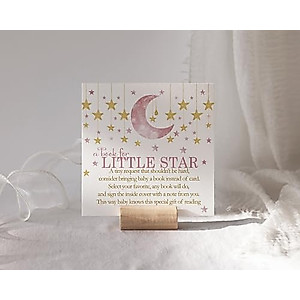 Twinkle Little Star Books for Baby Shower Cards, Invitation Inserts Girls Book Request, Bring Book Instead of Cards Poem, Cute Storybook-Theme Ideas, 25 Pack